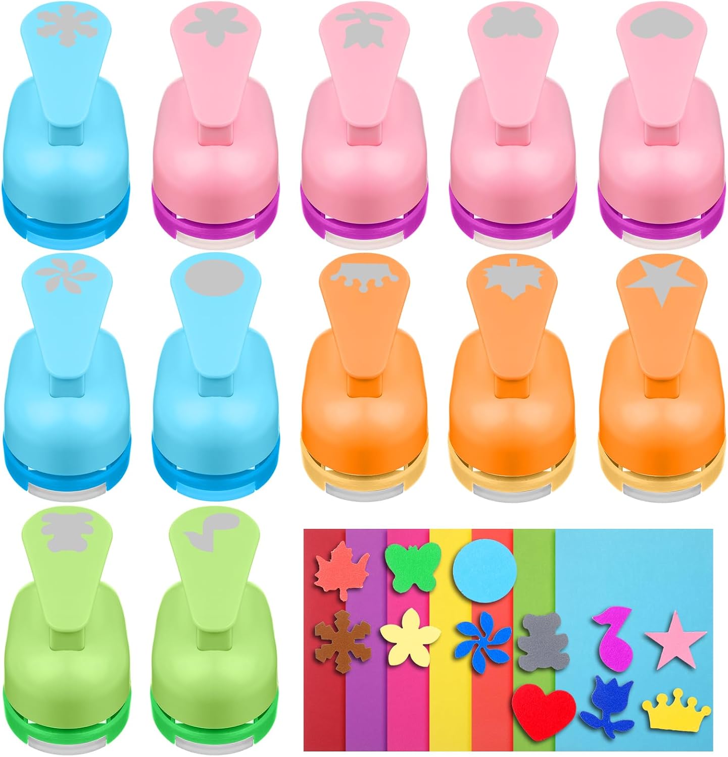 Amazon.com : Motipuns 12 Pieces Craft Holes Punch 1 Inch Paper Punchers ...