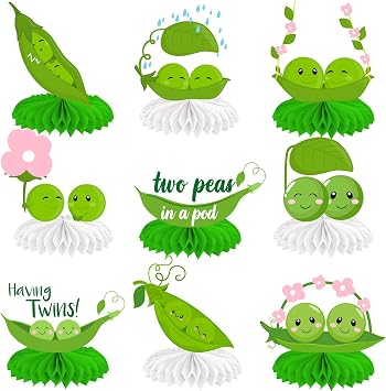 Amazon.com: Two Peas in a Pod Baby Shower Honeycomb Centerpieces 10PCS ...