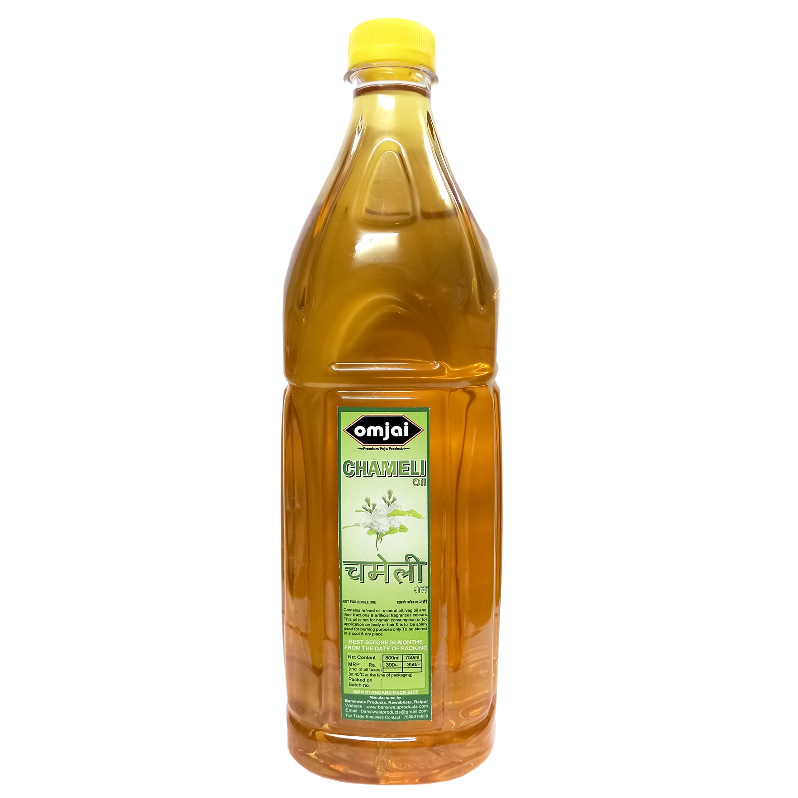 OMJAI CHAMELI Pure Pooja Oil for Puja Deepam/Diya/Lamp Oil Hanuman Puja ...