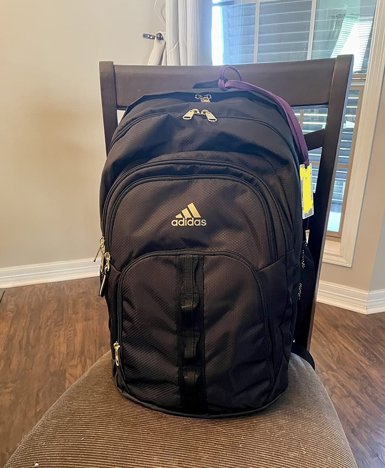 $12/mo - Finance adidas Prime 6 Backpack, Stone Wash Grey/Impact Yellow ...