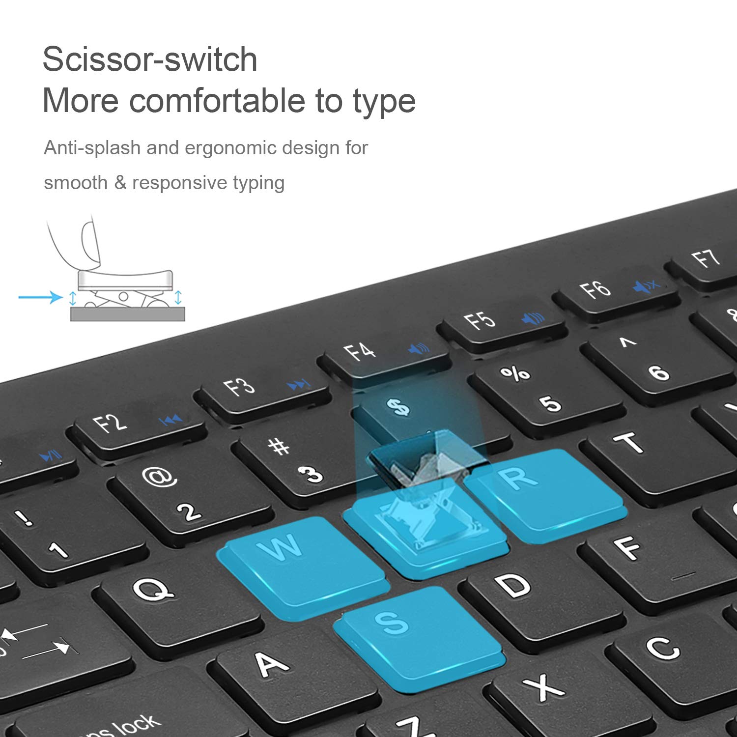 Buy TECKNET Wireless Keyboard, 2.4G Portable Mini Computer Keyboard ...