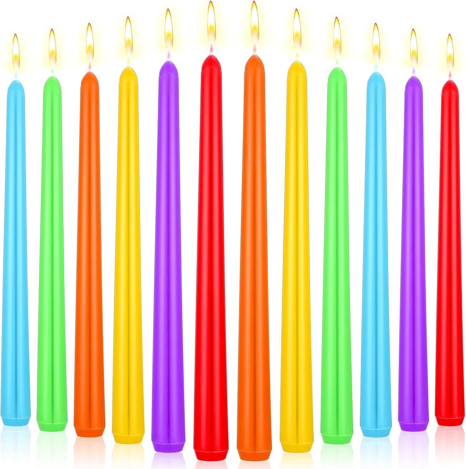 Amazon.com: Retisee 12 Pcs 10 Inch Unscented Taper Candles Colored ...