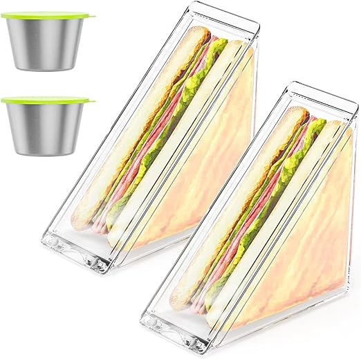 Amazon.com: MEFFWSOER Triangle Sandwich Container, Sandwich Storage Box ...