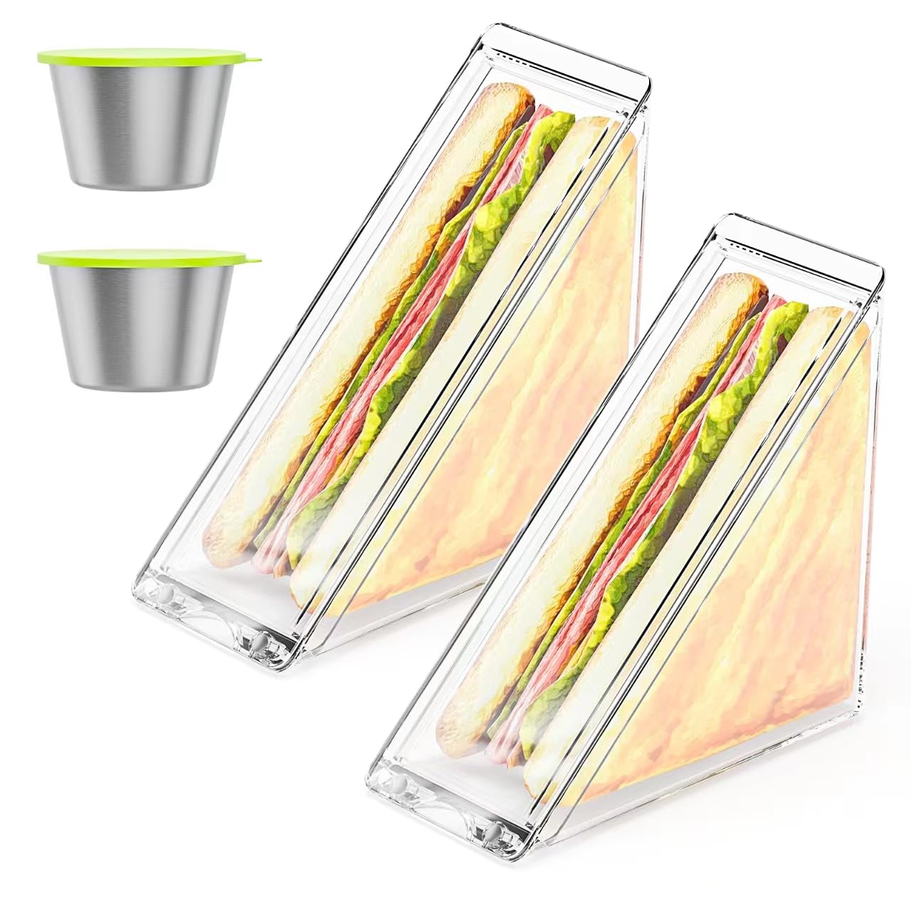 Amazon.com: MEFFWSOER Triangle Sandwich Container, Sandwich Storage Box ...