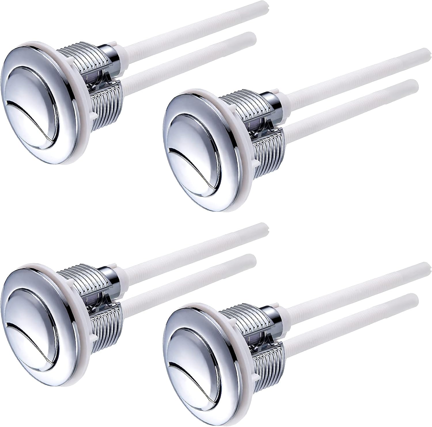 38mm Toilet Flush Button 4 Pack Flushing Dual Rod Chrome Push Cistern ...