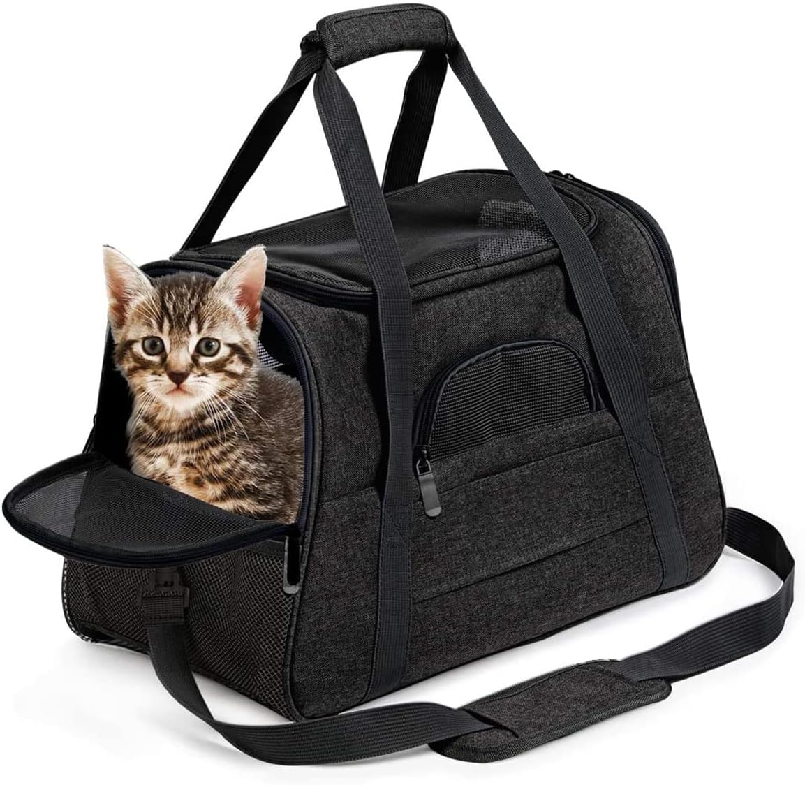 Bibykivn Breathable and Foldable Cat Transport Bag for Cats Dogs and ...
