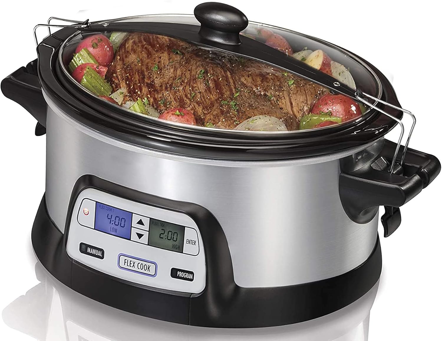 Amazon.com: 6 Quart Programmable Slow Cooker - Dual Digital Timer and 2 ...