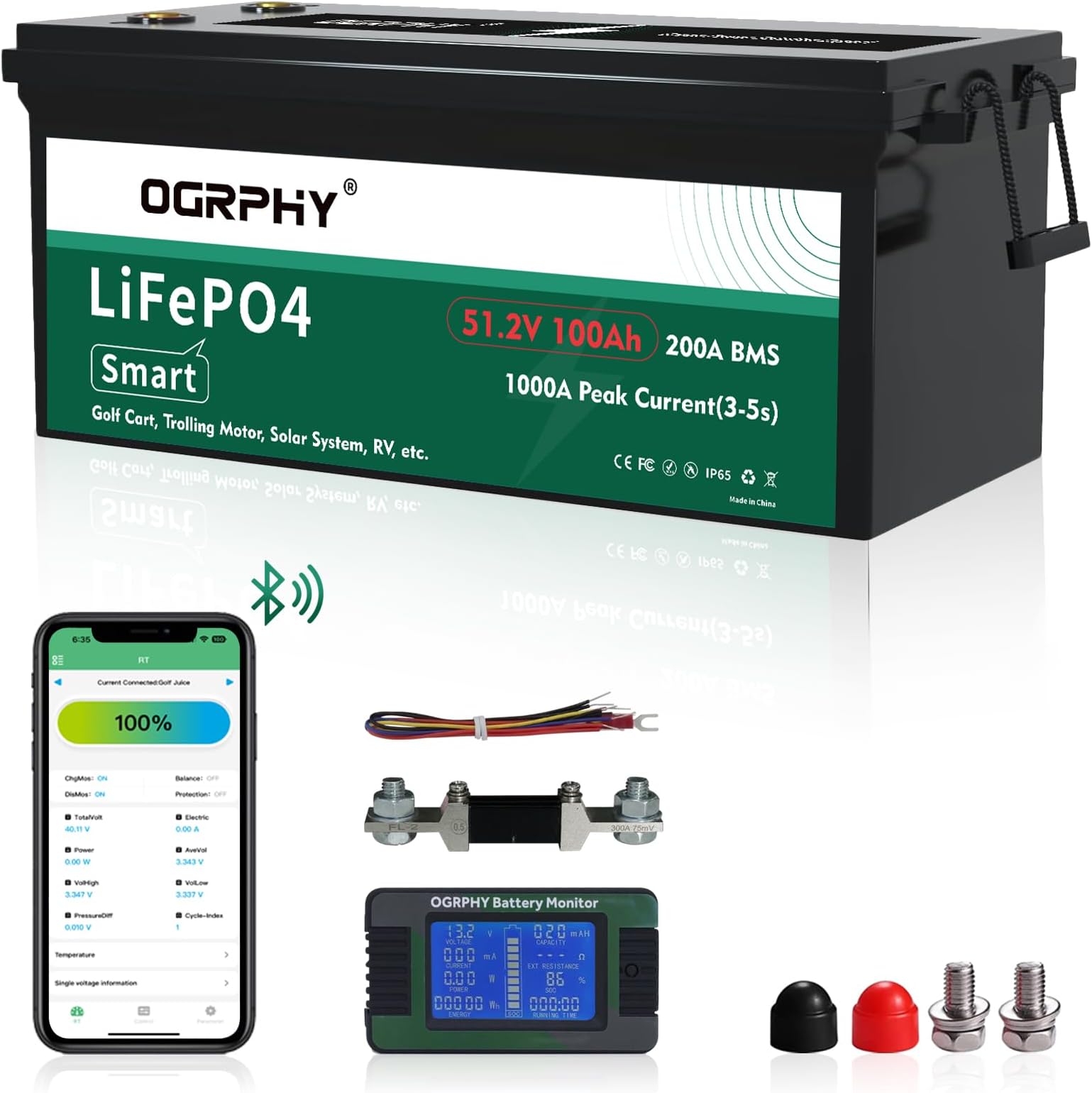 Amazon.com: Trojan OnePack 48V 105Ah Lithium Golf Cart Battery Bundle ...