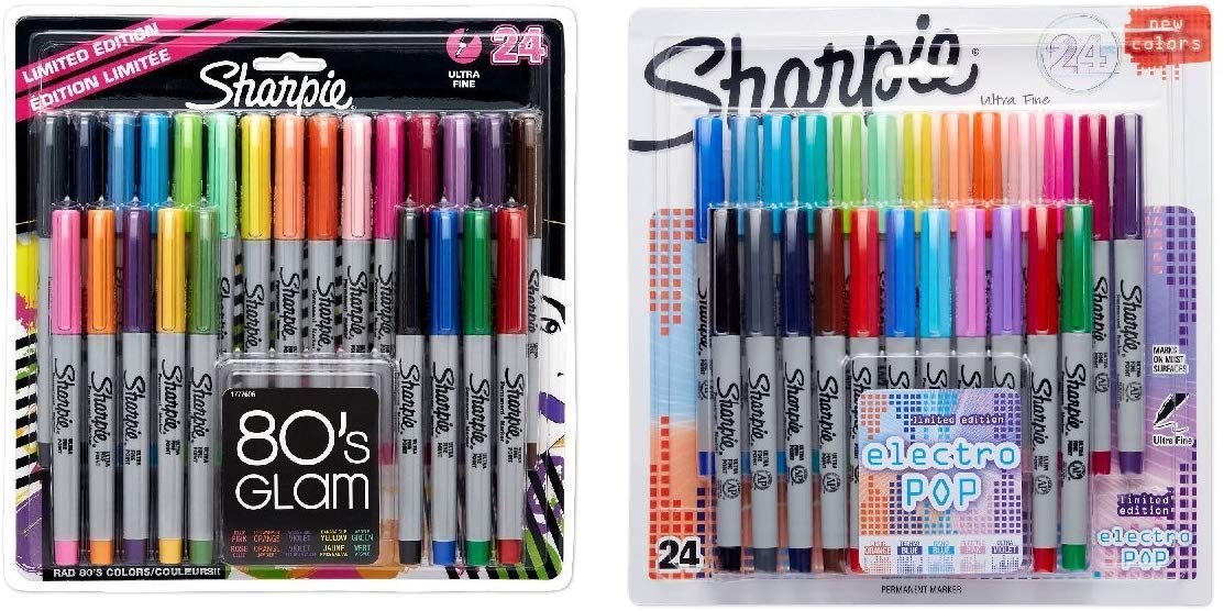 Sharpie Ultra-Fine Point Permanent Markers, 80s Glam and Electro Pop ...