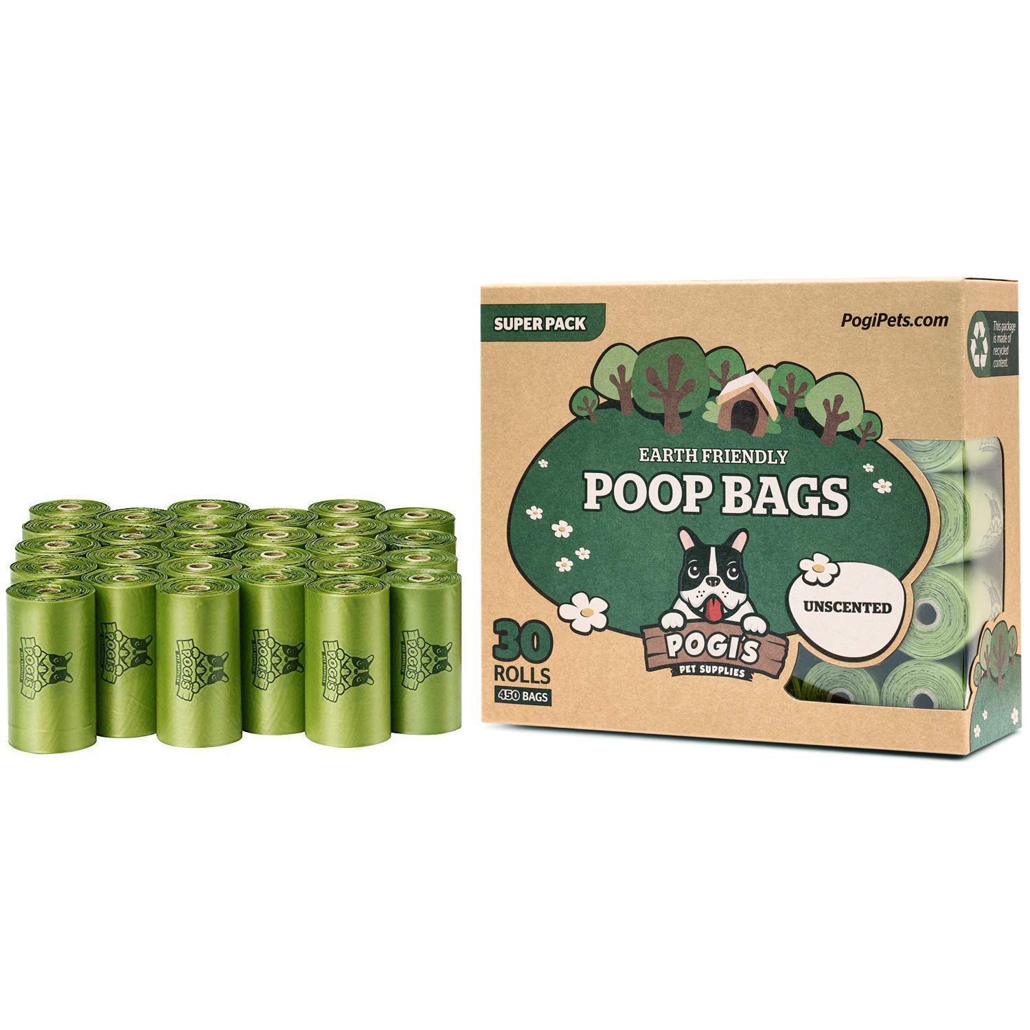 Snapklik.com : Pogis Dog Poop Bags - 30 Unscented Rolls