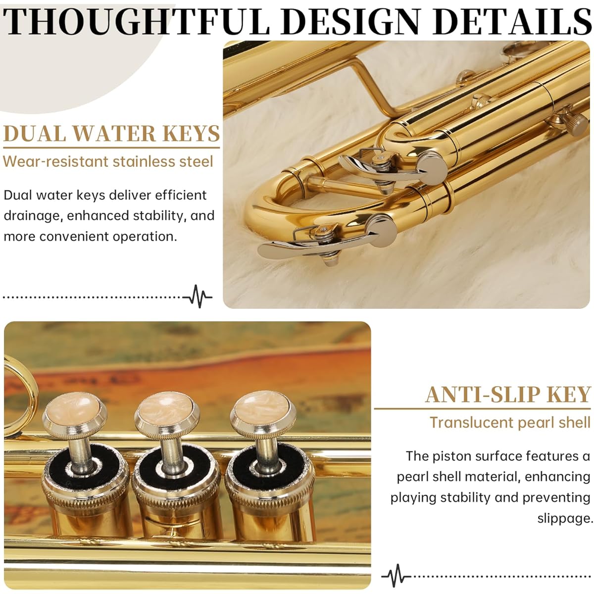 $27/mo - Finance Kmise Bb Standard Trumpet, Premium Brass Trumpets for ...