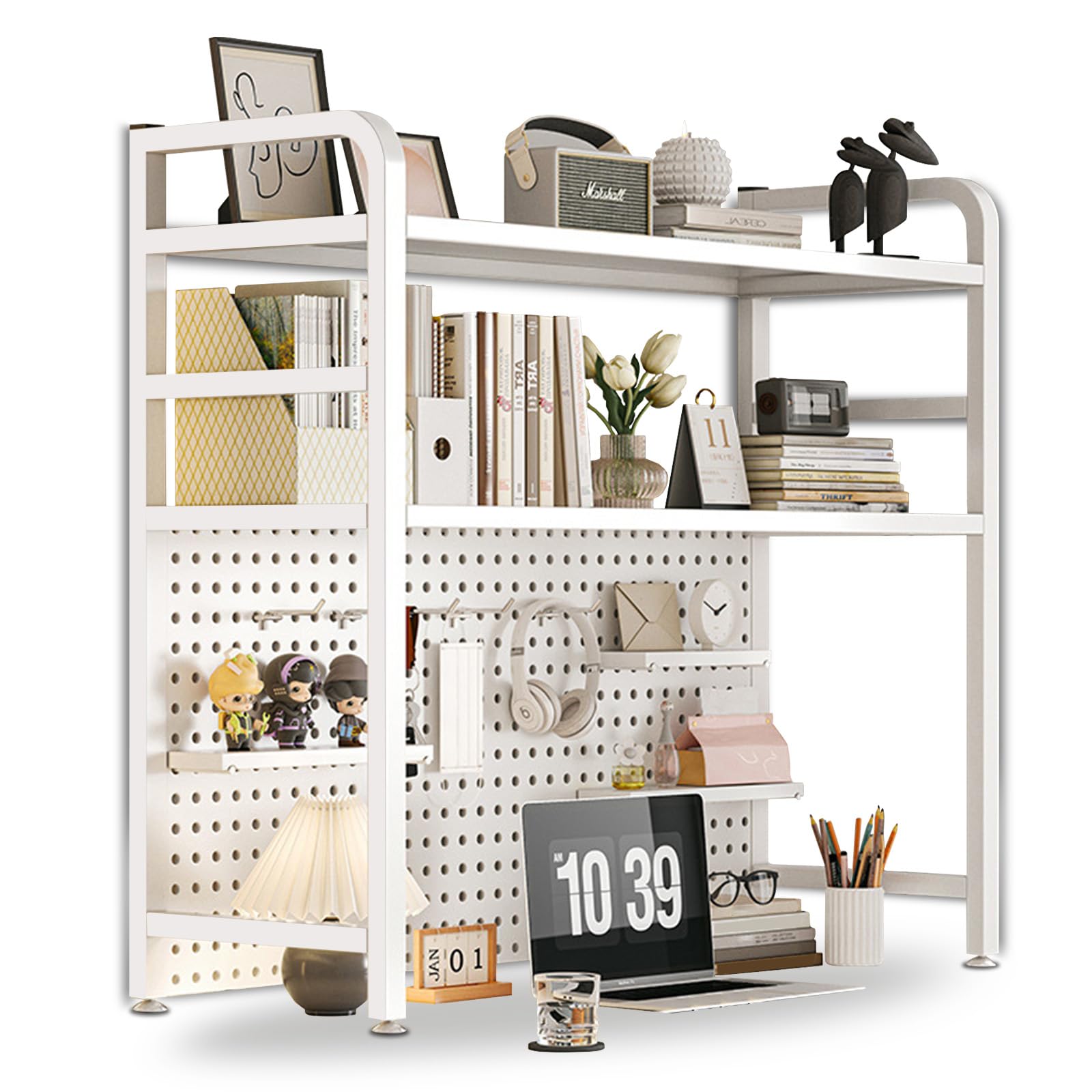 Amazon.com: Nerxerx Desktop Bookshelf 2 Layer for Computer Multipurpose ...