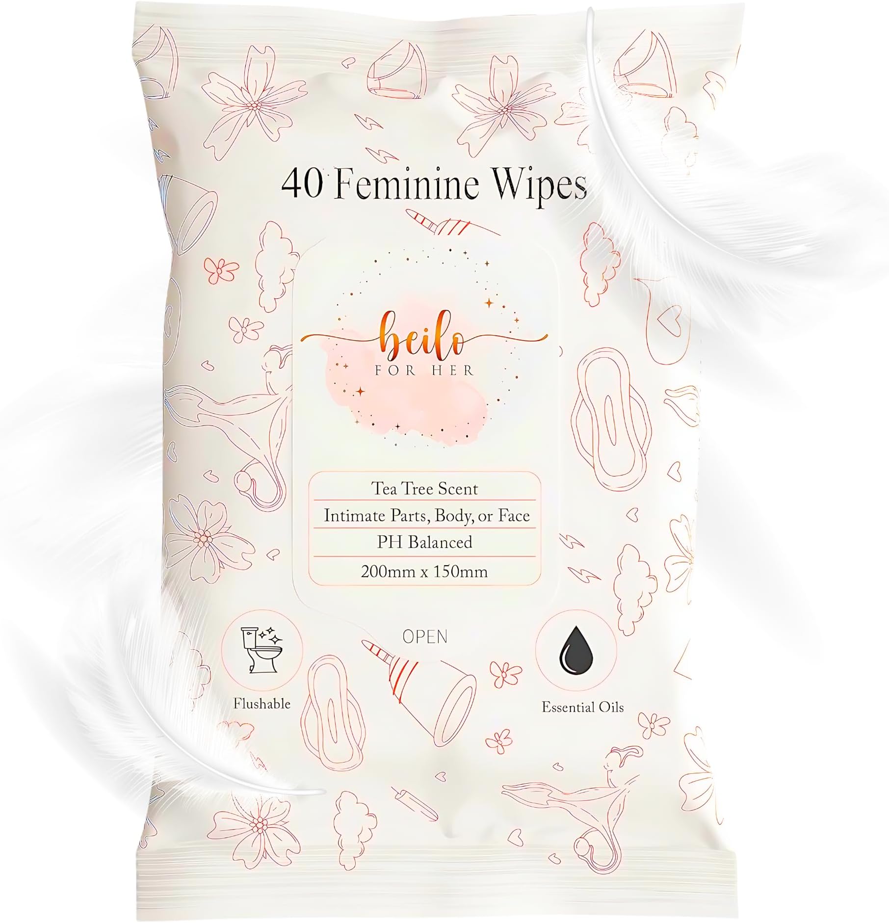 Amazon.com: Beilo For Her Feminine Wipes - Menstrual Wipes for Young ...