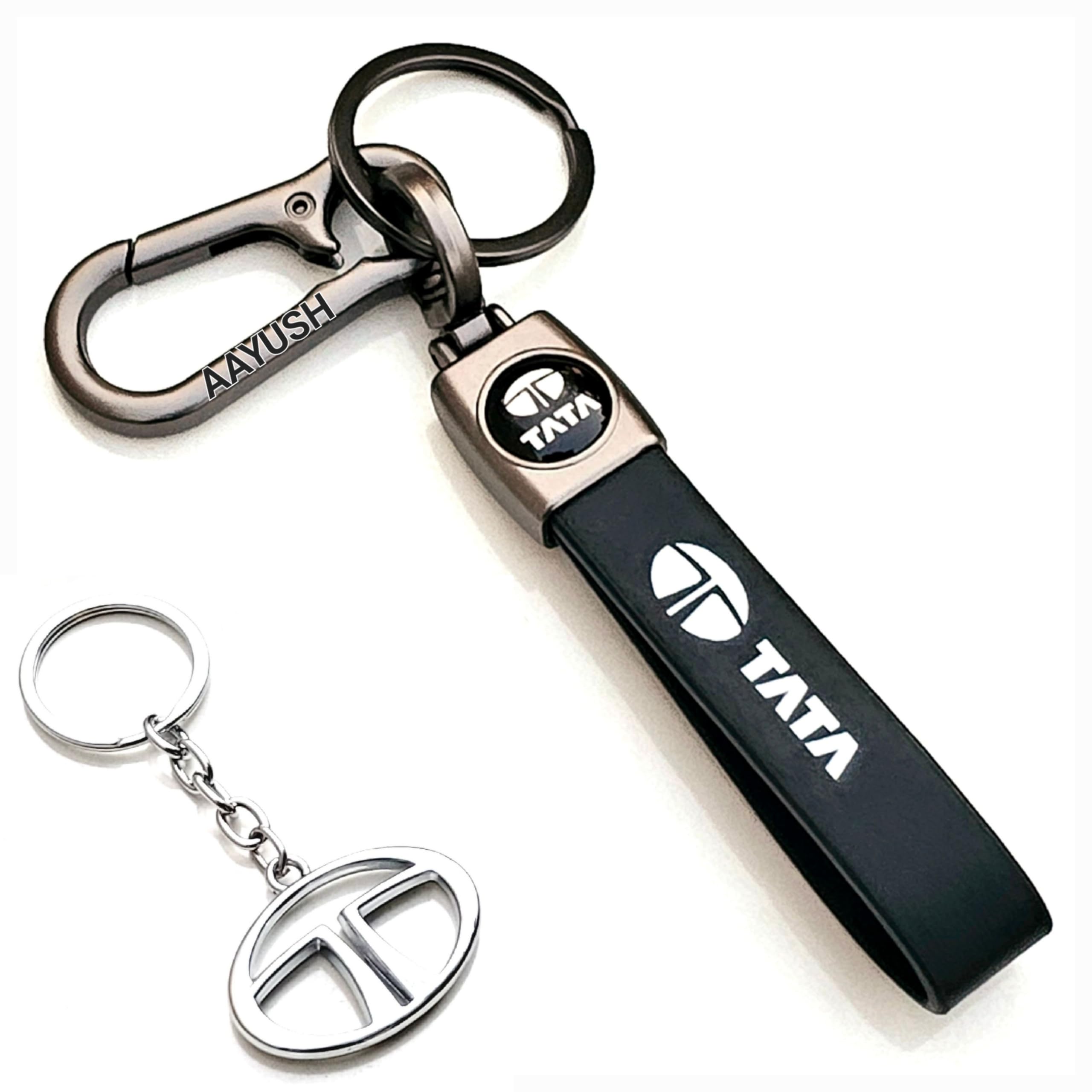 JSR PRESENTS LEATHER KEYCHAIN AND KEYRING COMPATIBLE WITH TATA NEXON ...