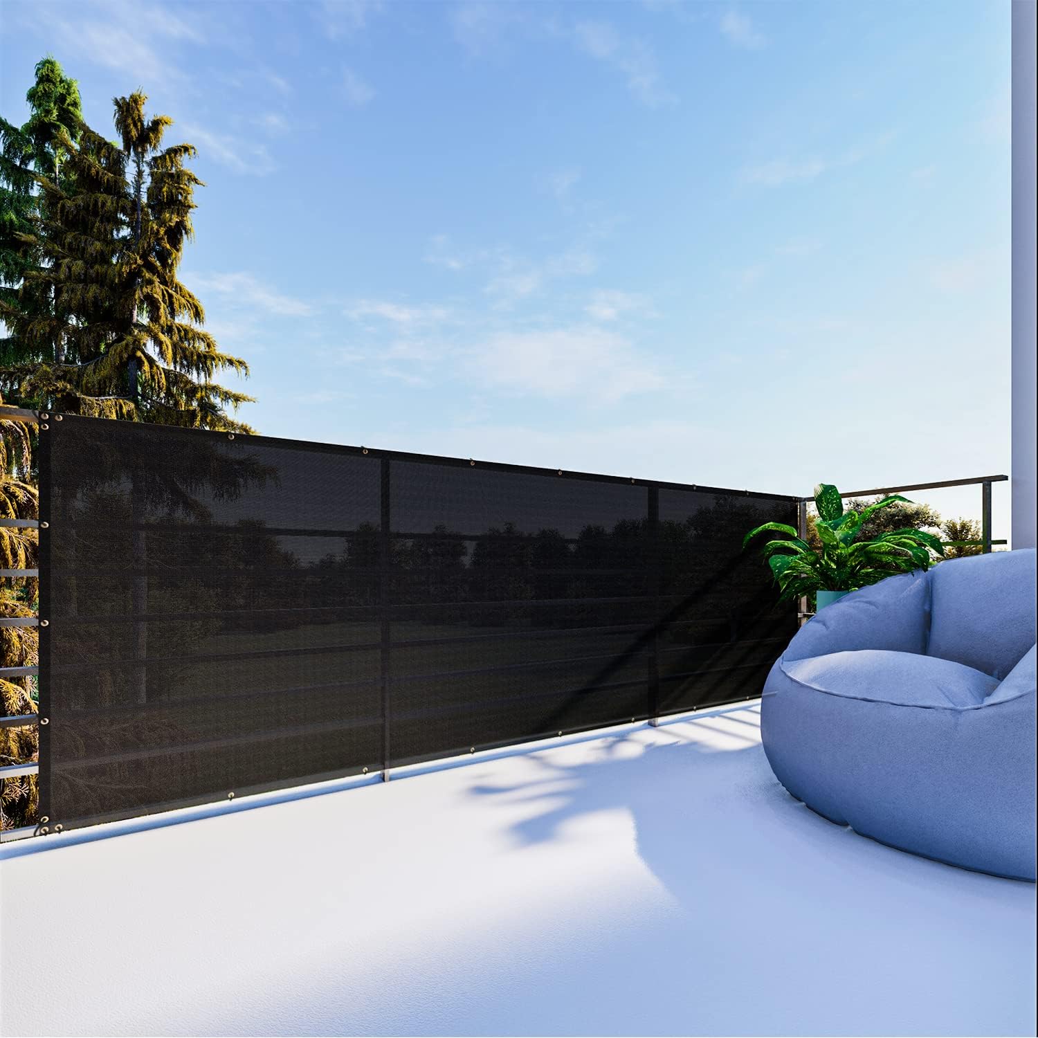 Amazon.com: INFRANGE Heavy Duty Mesh Windscreen Balcony Cover, Black 3 ...