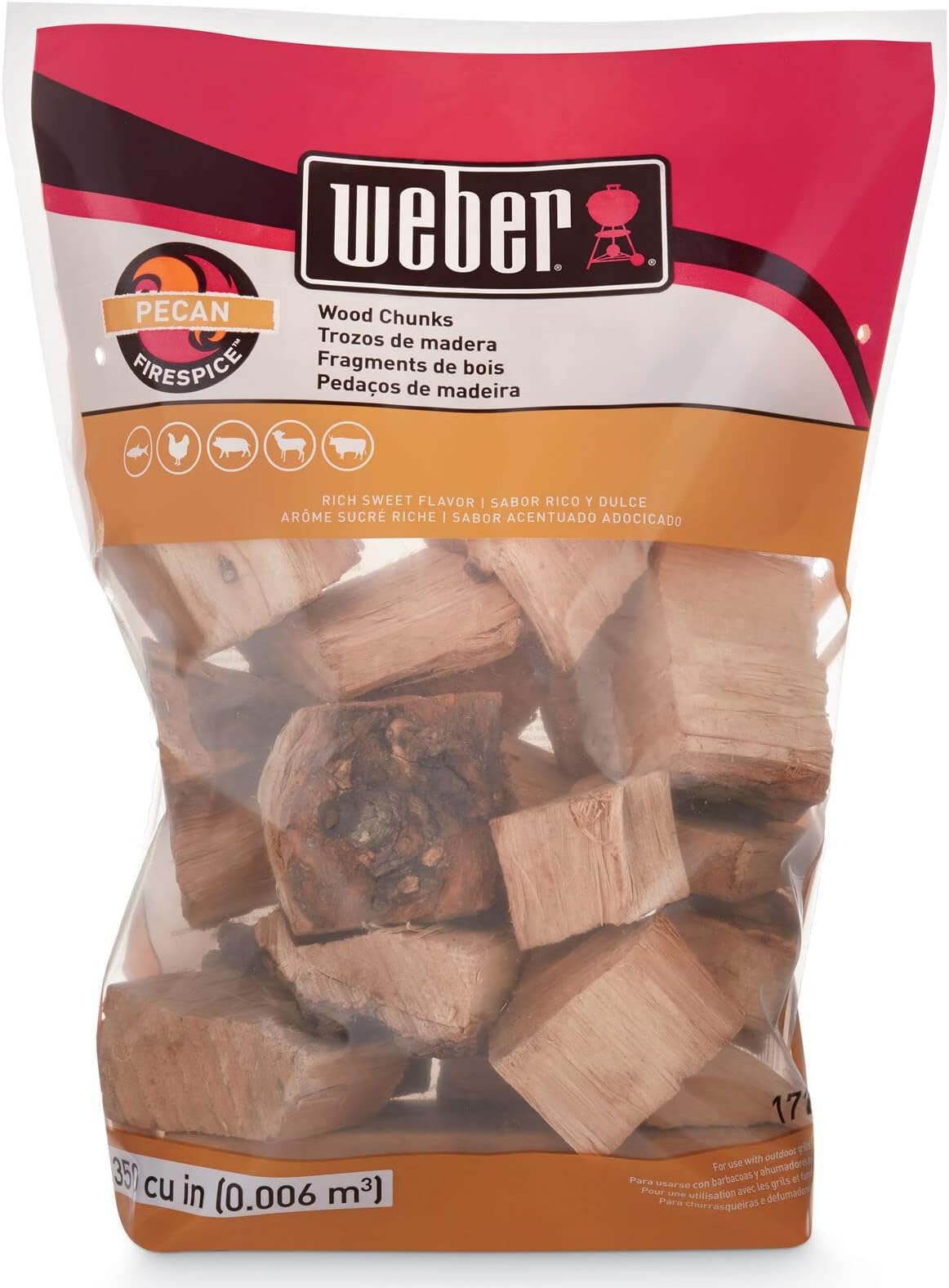 Weber Pecan Wood Chunks Outdoor Cooking Fuel 4 Lb Premium | Desertcart OMAN