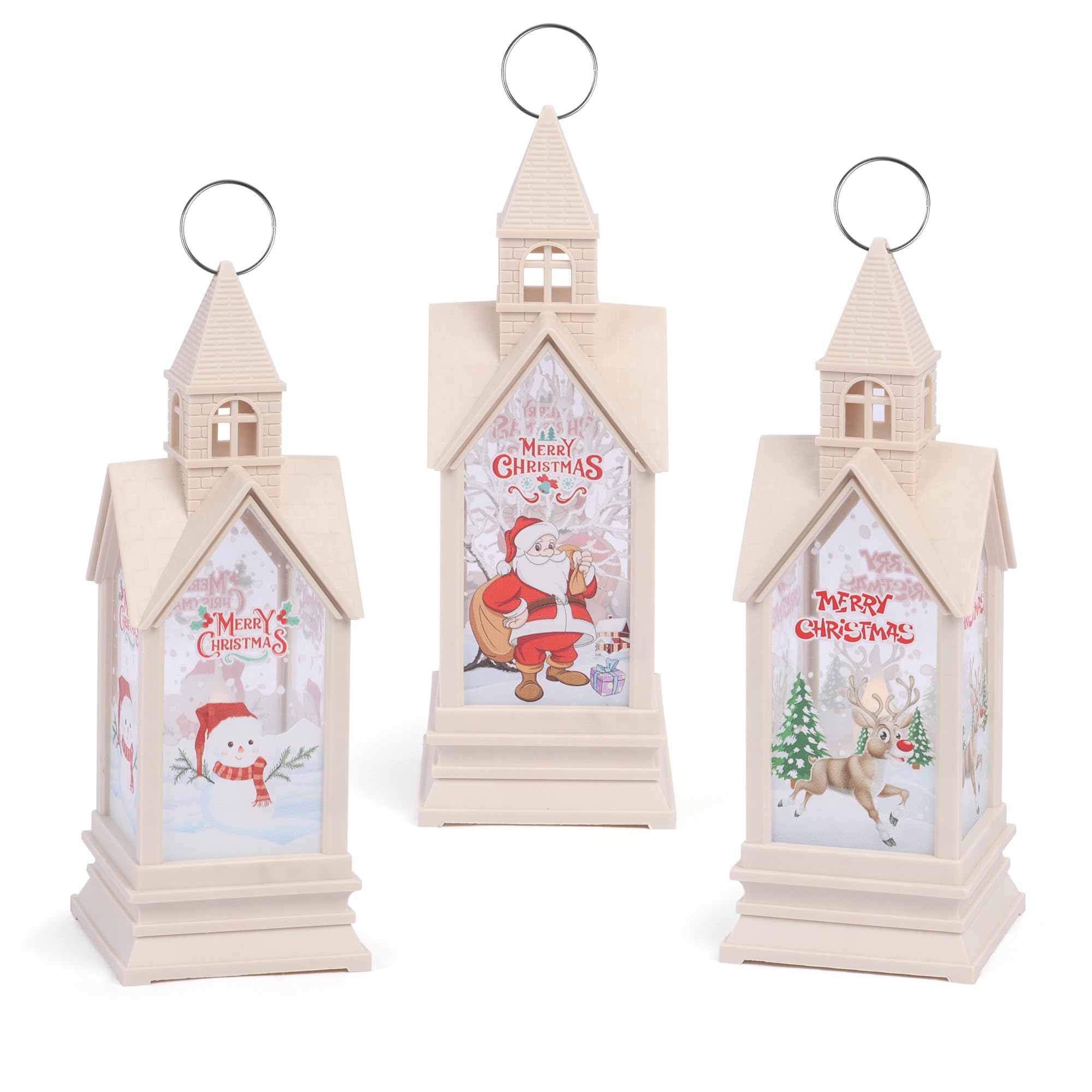 Creaher 3PCS Christmas Lantern, Christmas Decorations Xmas Hanging Wind ...