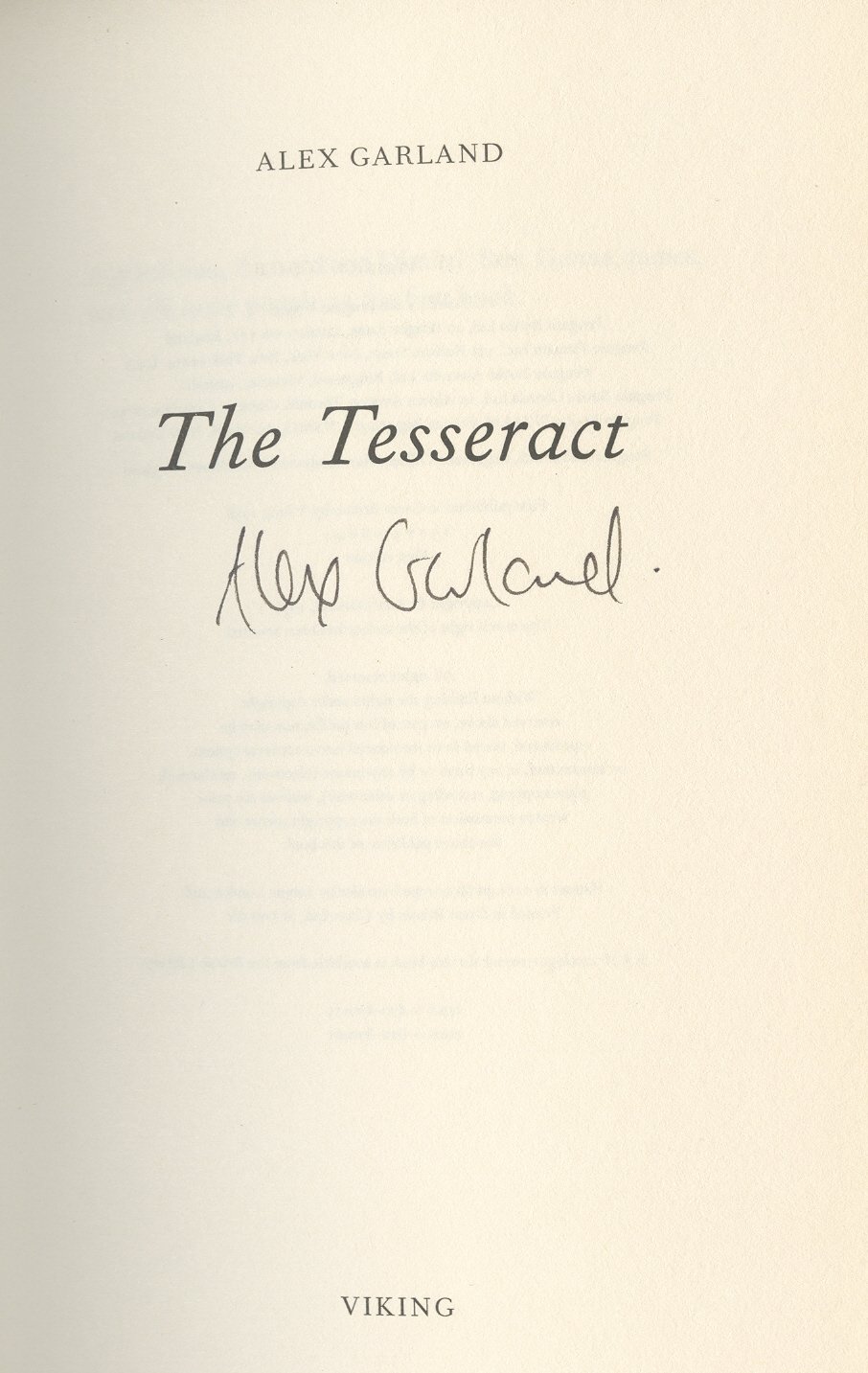 The Tesseract: Garland, Alex: 9780670870158: Amazon.com: Books
