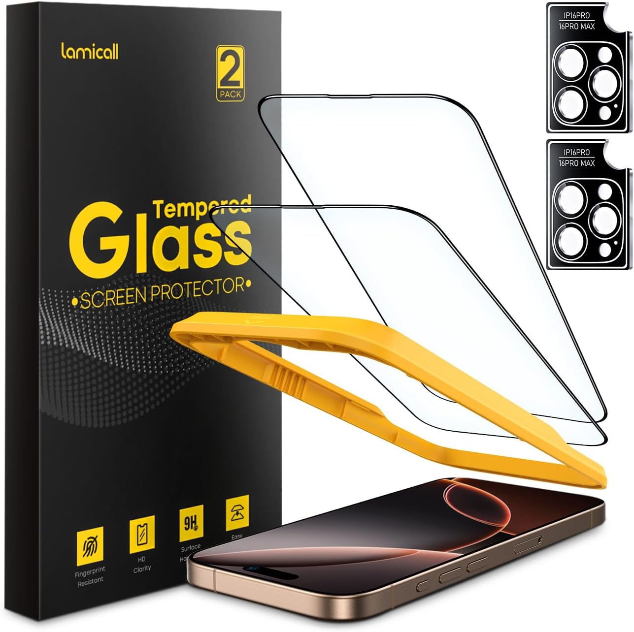 Amazon.com: Lamicall 2+2 for iPhone 16 Pro Screen Protector (6.3") with ...