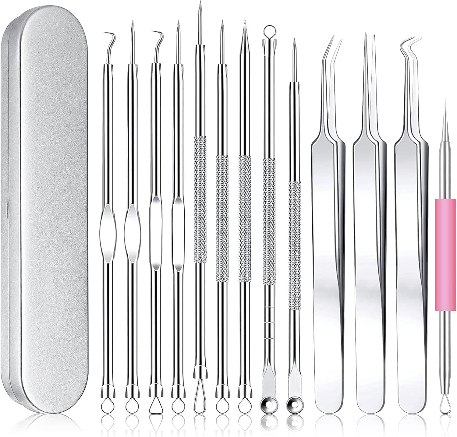 Blackhead Remover Tool Kit,13Pcs Professional Stainless Pimple Popper ...