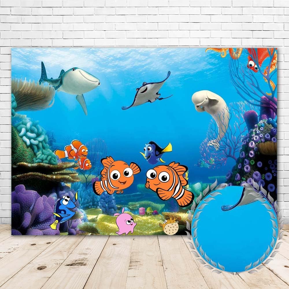 Amazon.com : Nemo Backdrop Baby Shower 5x3ft Dory Background Vinyl ...