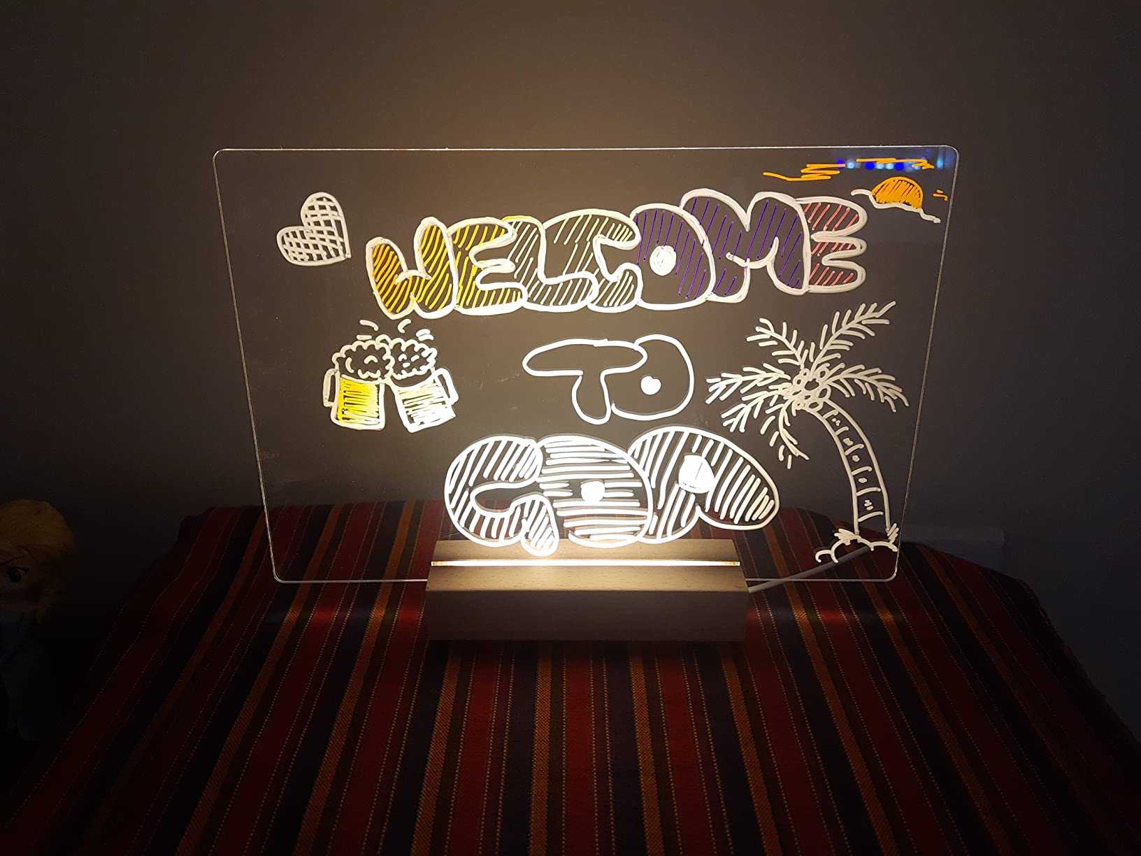 Climberty® 3D Acrylic Writing Board with 7 Color Pen, 11.8'' X 7.9 ...