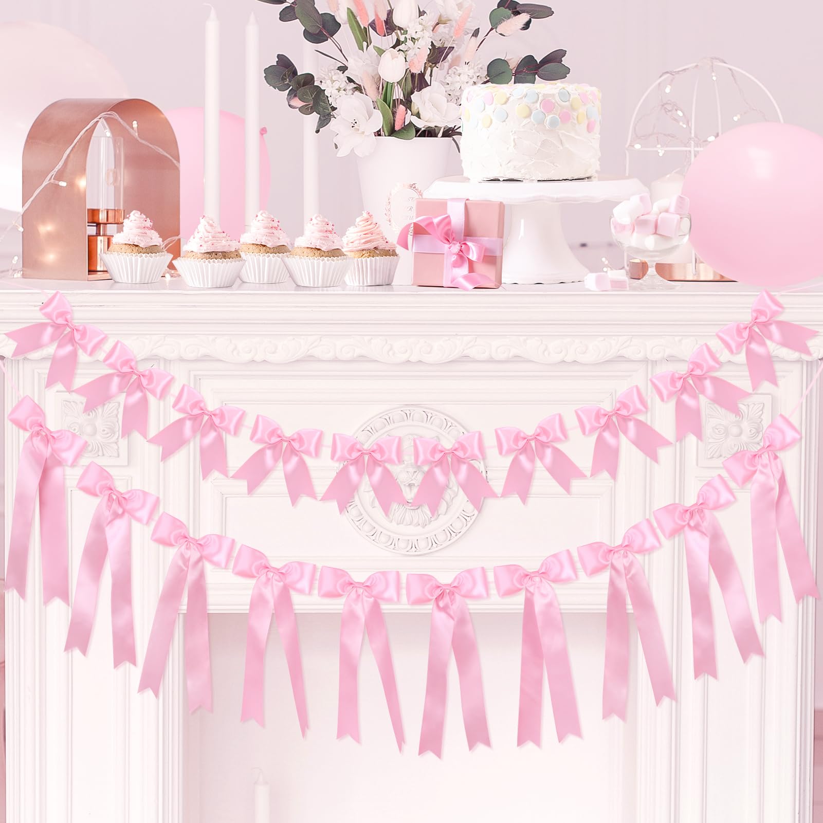 Pride Ribbon Bow For Car VitalCozy Pink Bow Garland Banner For Coquette ...