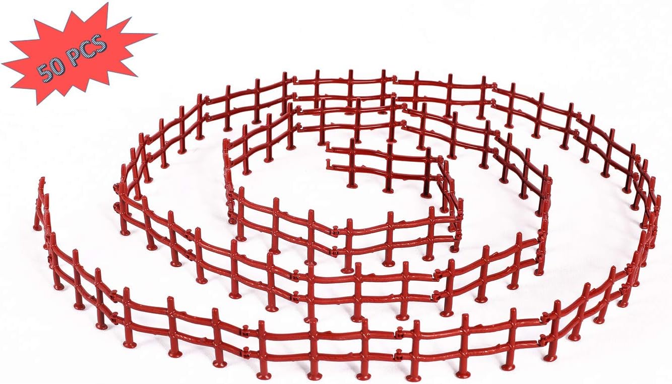 Amazon.com: HERSMEMOR 50PCS Toys Fence Horse Corral Fencing Accessories ...