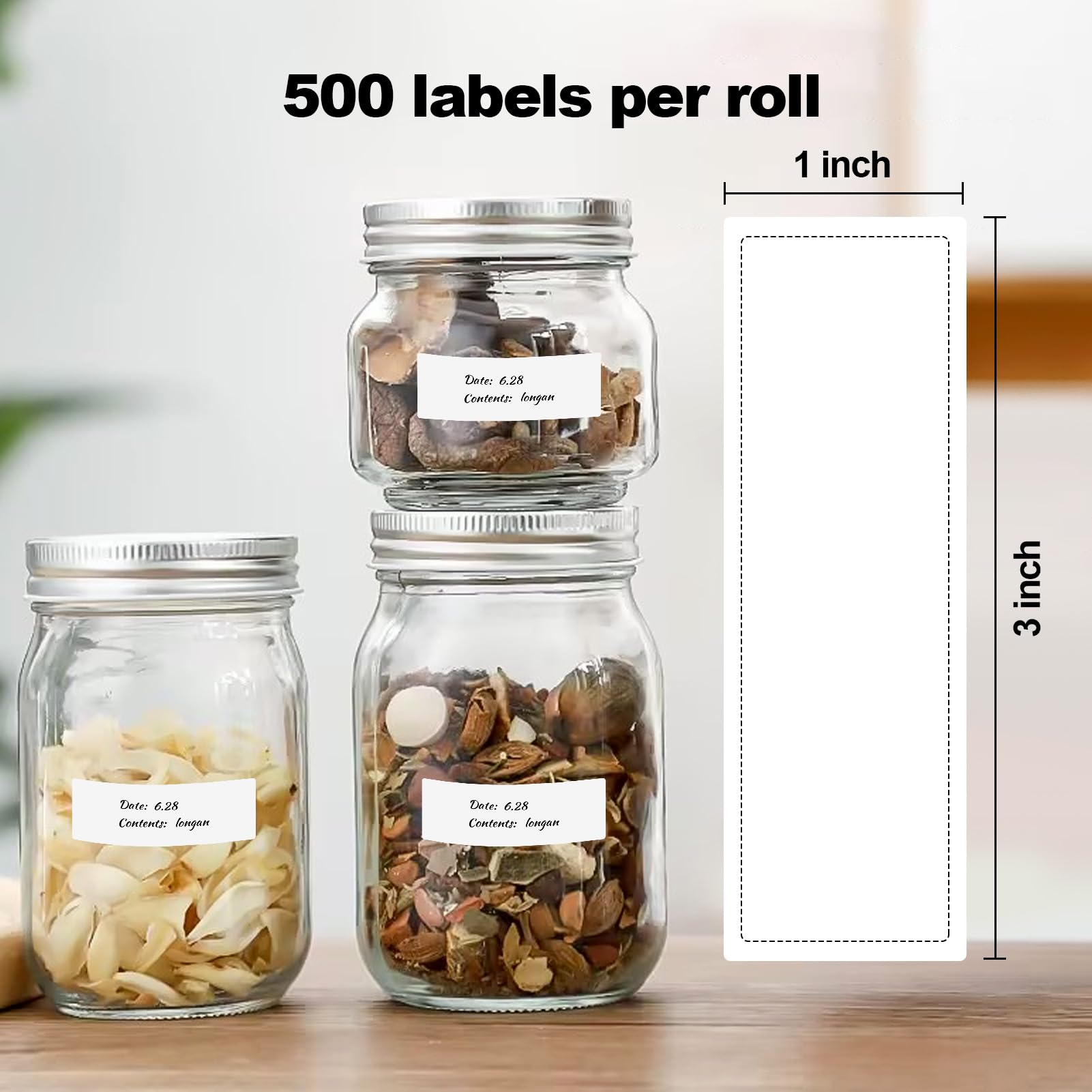 Snapklik.com : 500 Removable Freezer Labels 1x3 Inch, Waterproof Oil ...