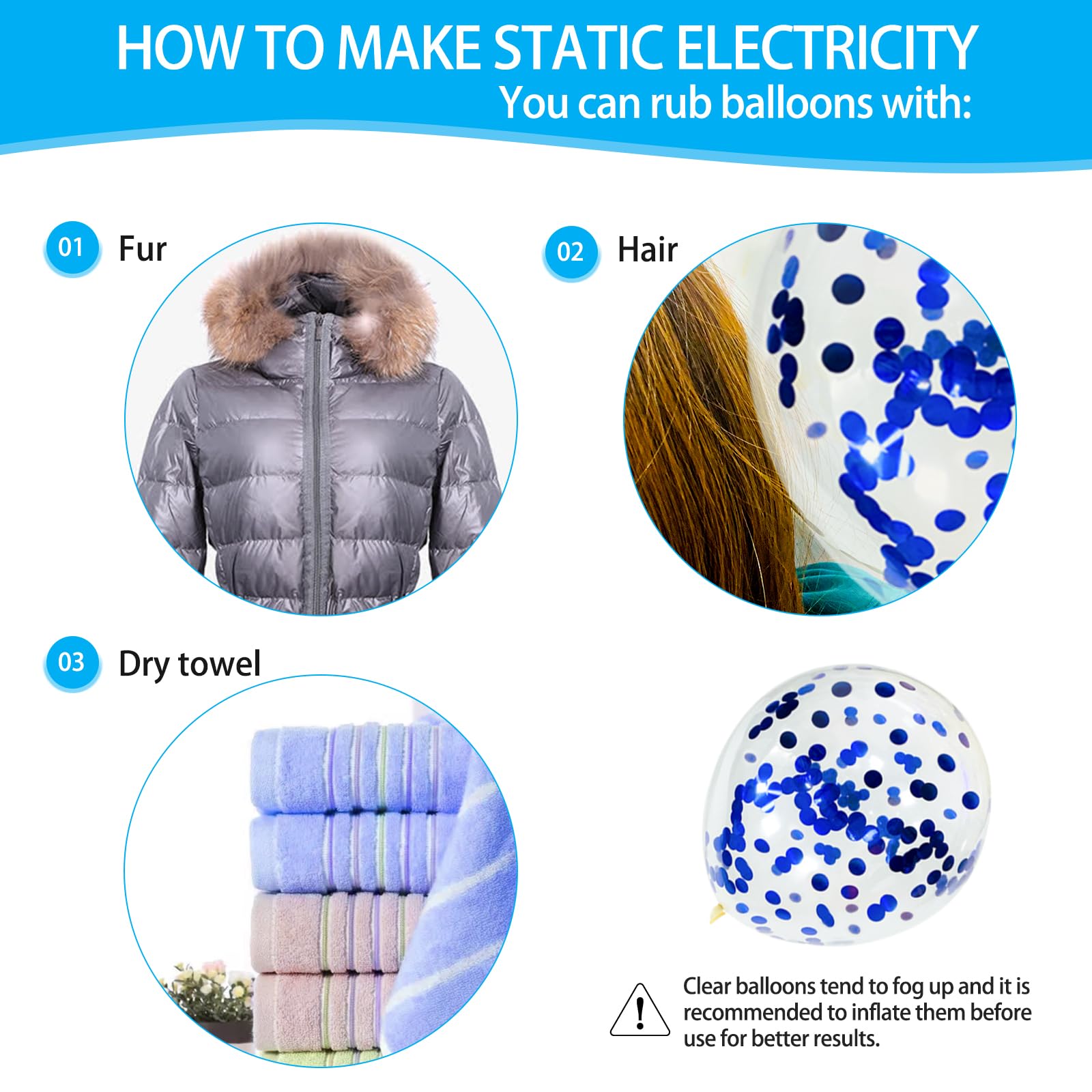 Snapklik.com : 68Pcs Blue And White Balloons Kit 12 Inch, Blue Confetti ...