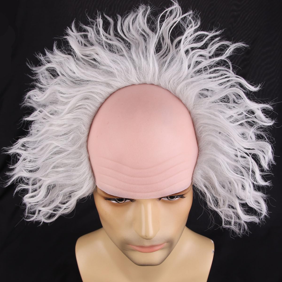 Snapklik.com : Grey Wig For Men Short Curly Spiky Silver Wig Male Guys ...