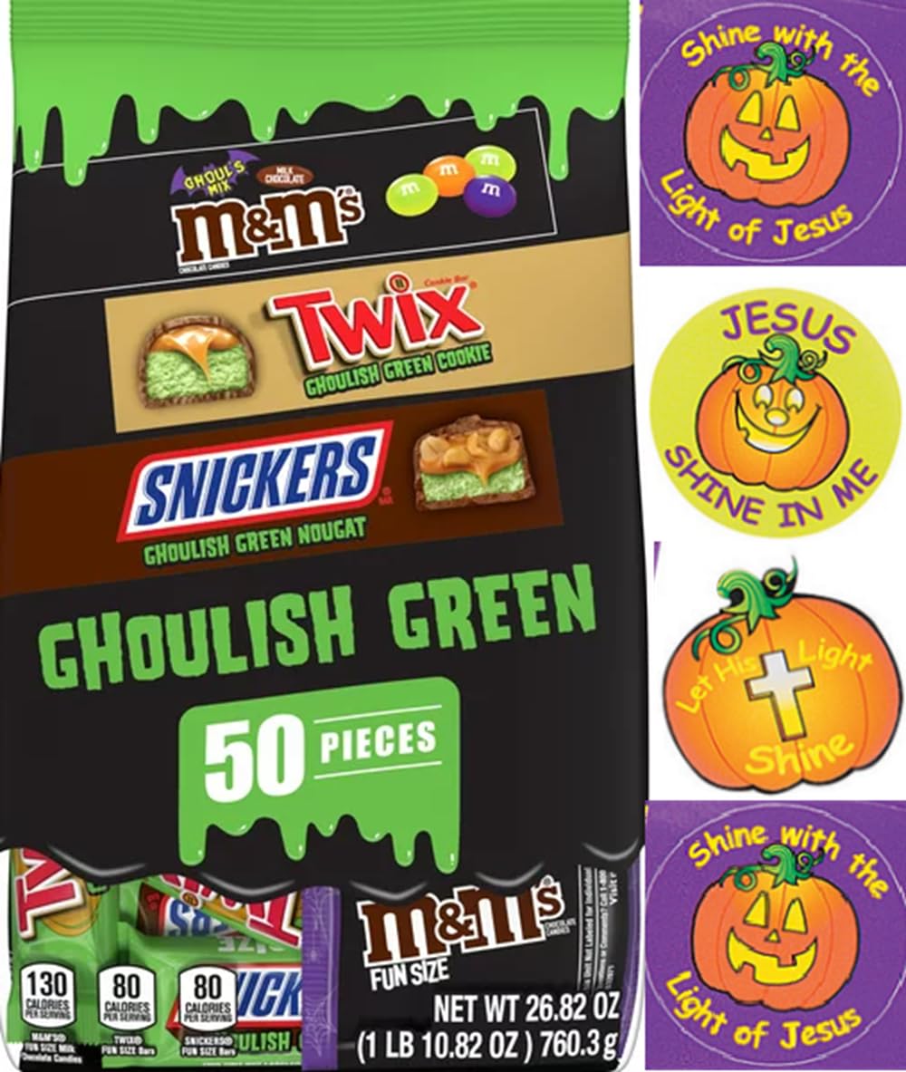Amazon.com: HALLOWEEN GHOULISH GREEN VARIETY CHOCOLATE BAG TWIX; M ...