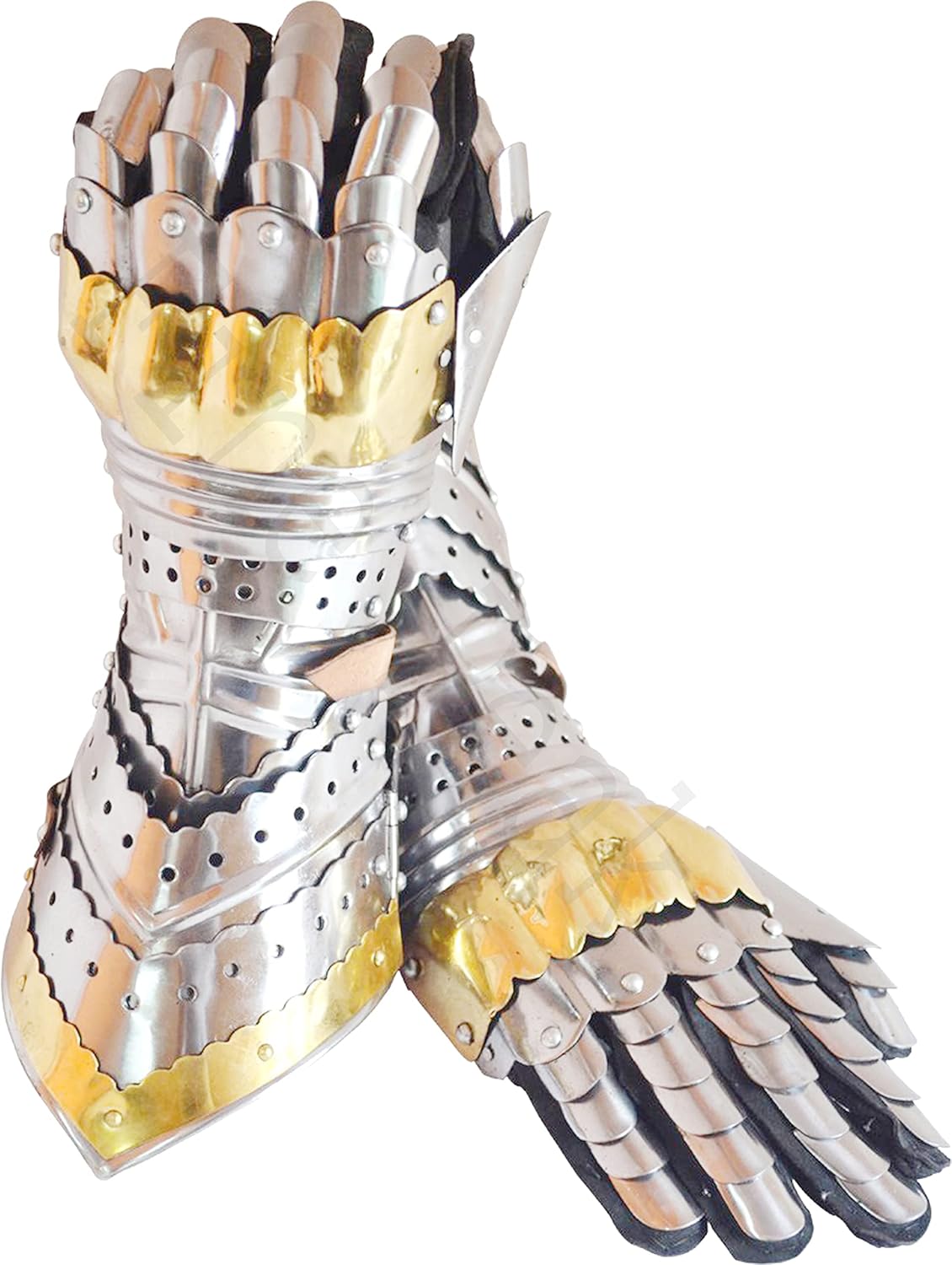 Amazon.com: Fine Peak Medieval Articulated Gauntlets Gloves With Brass ...