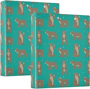 Amazon.com : Cute Brown Grizzly Bears Round Ring Binders 1.5 Inch 3 ...
