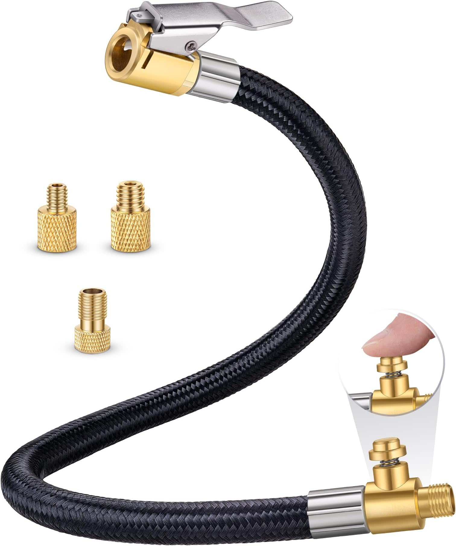 Amazon.com: EVOULTES Tire Inflator Hose Adaptor with Air Release Valve ...