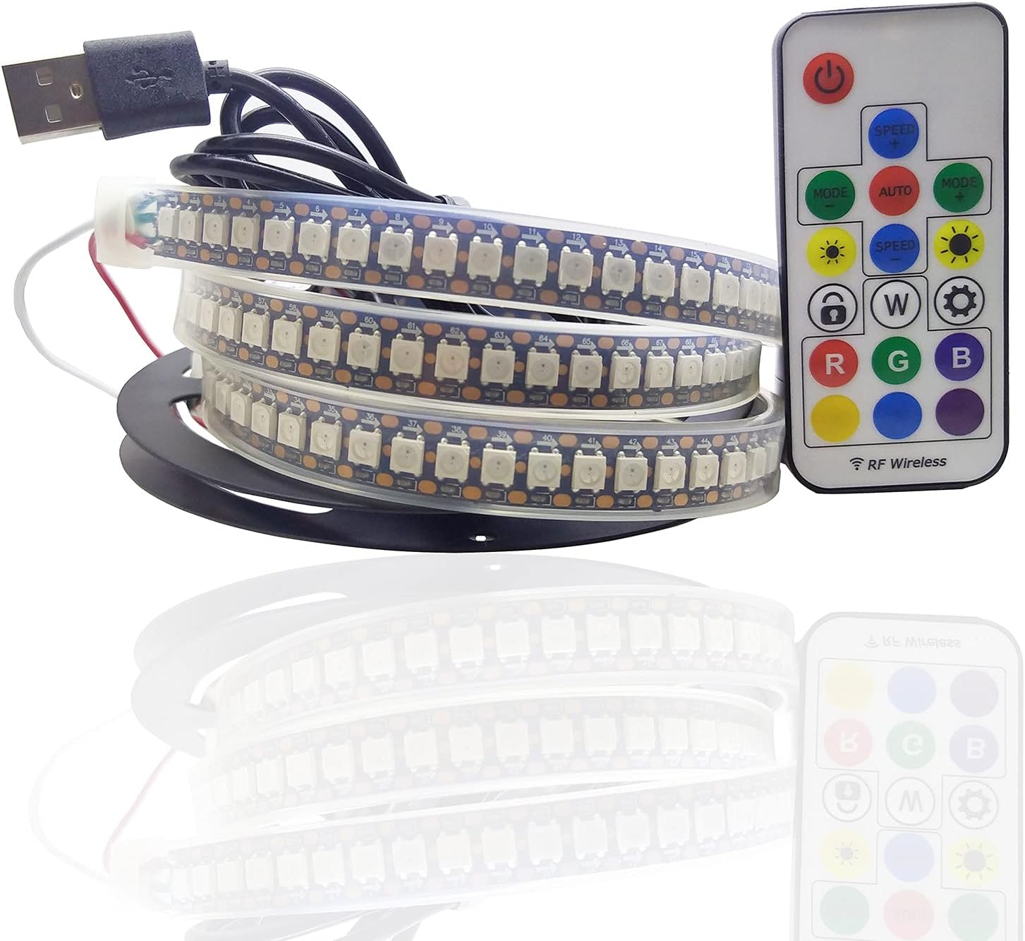 WS2812b RGB 144 LED Strips 5V ws2812 Black PCB Multicolor 2M IP67 ...