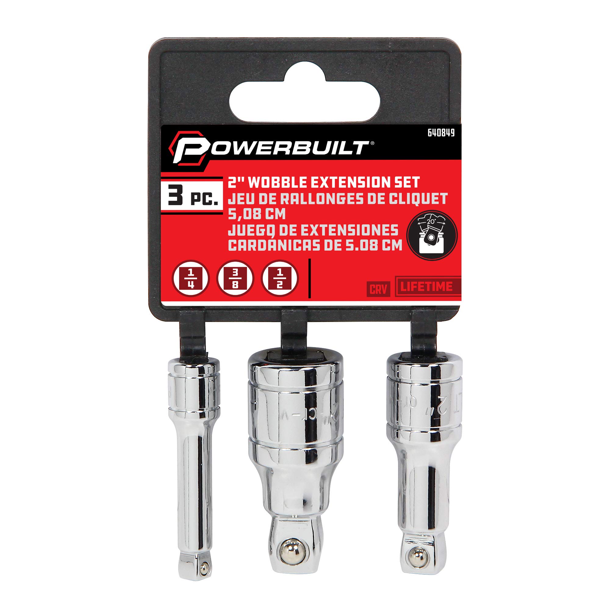 Snapklik.com : Powerbuilt 1/2-inch Drive Wobble Extension Set