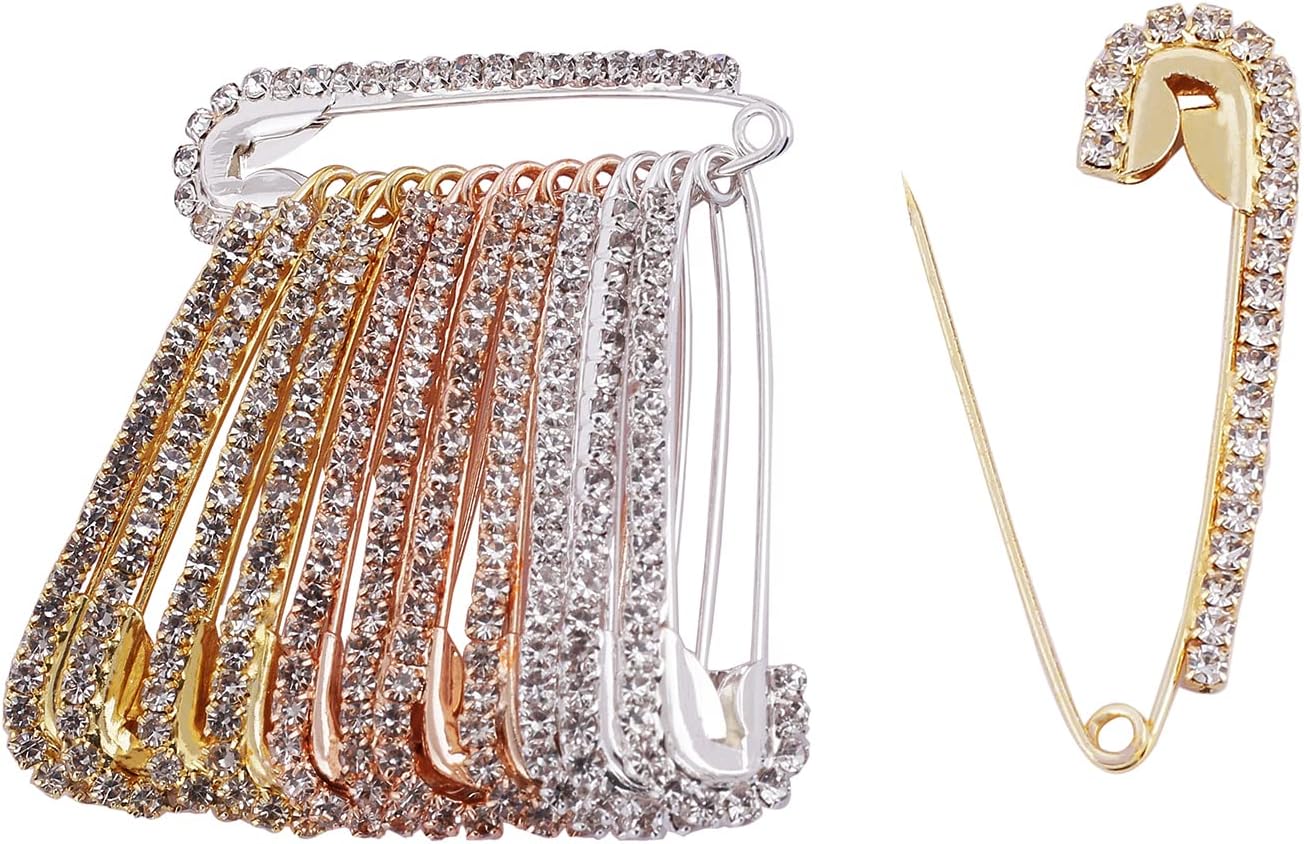 Amazon.com: VAMA Golden Safety Saree Dress Kurtis Pins Pallu Dupatta ...