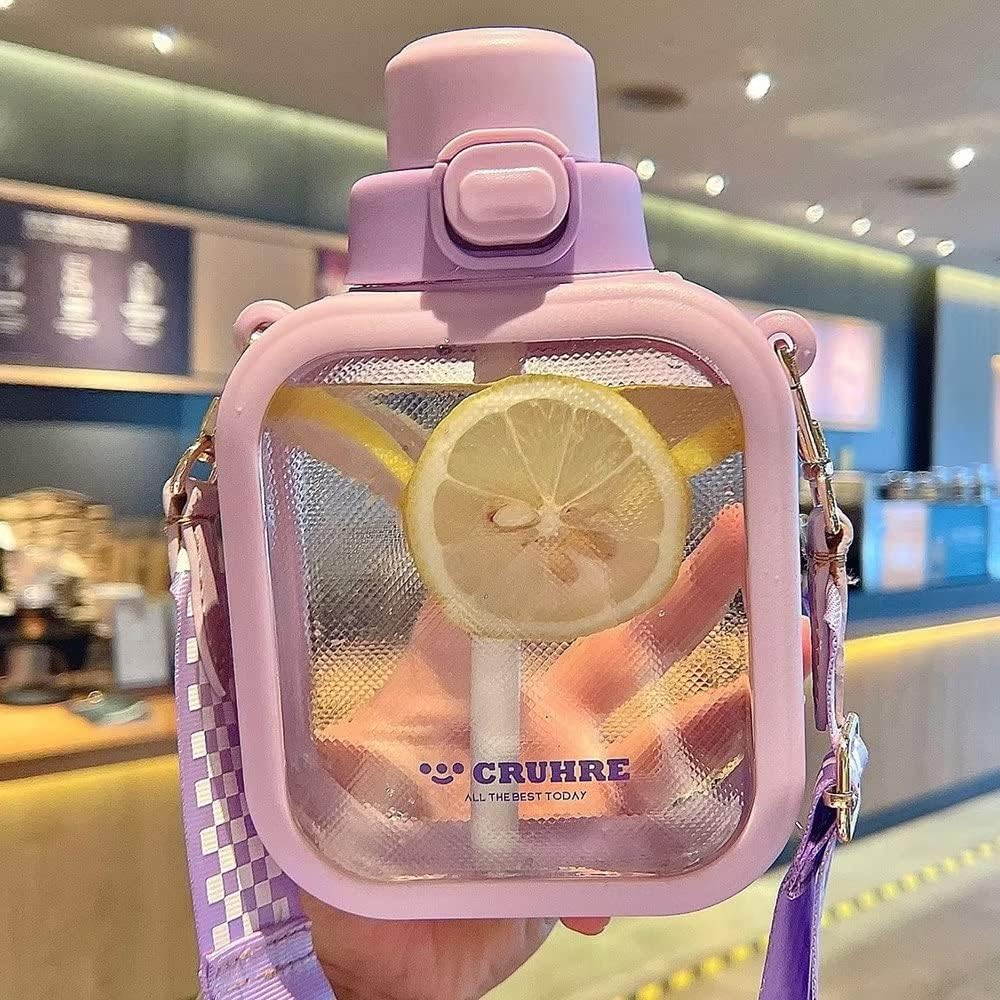 Amazon.com: Dreamfocus 24 oz Kawaii Water Bottle, Cute Flat Water ...