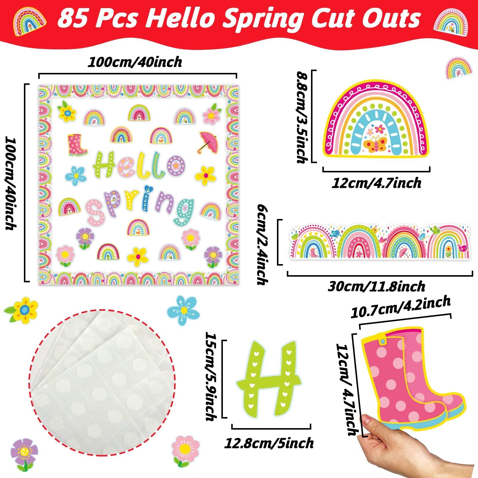 Snapklik.com : Hello Spring Bulletin Board Decorations Spring Rainbow ...