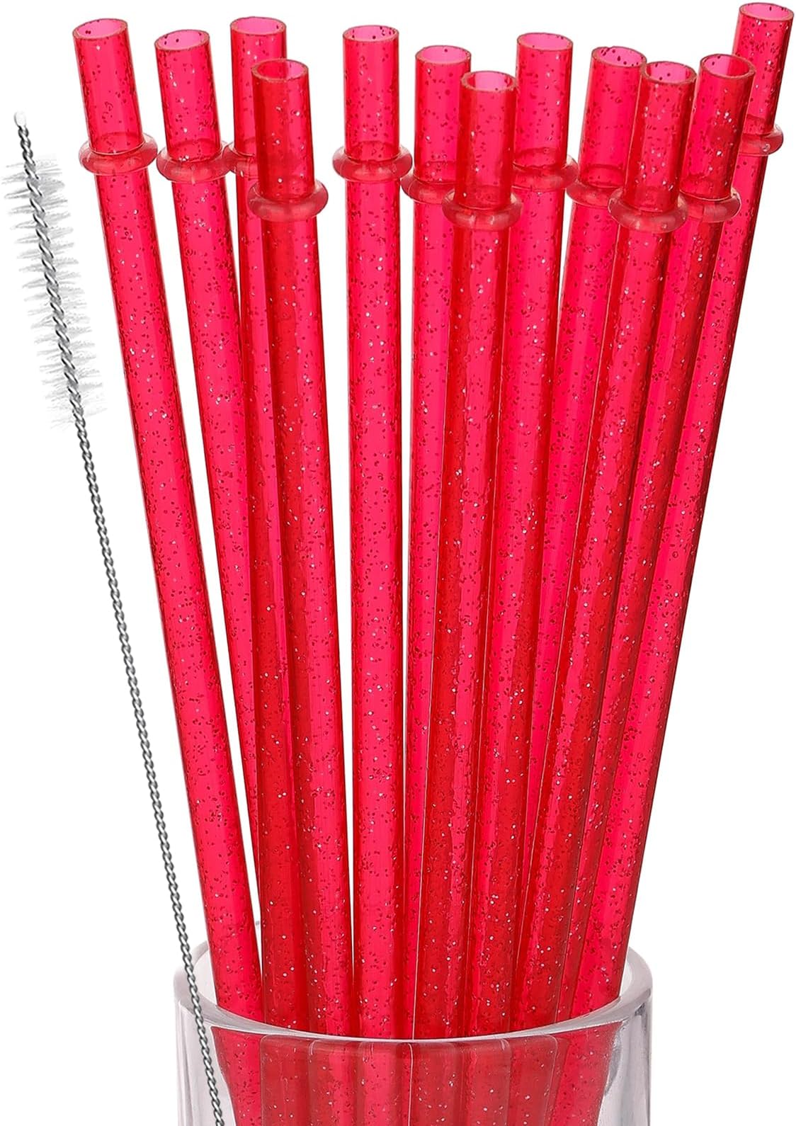Amazon.com: Uiifan 100 Pcs Red and White Striped Straws Plastic ...