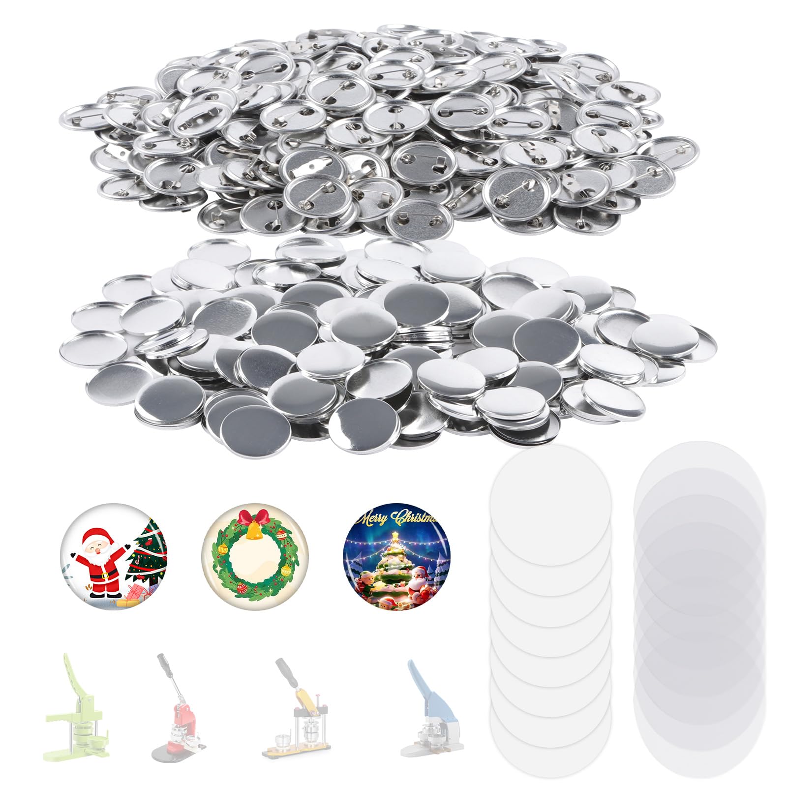 Amazon.com: 500 Sets Blank Metal Button Making Supplies Badge Parts ...