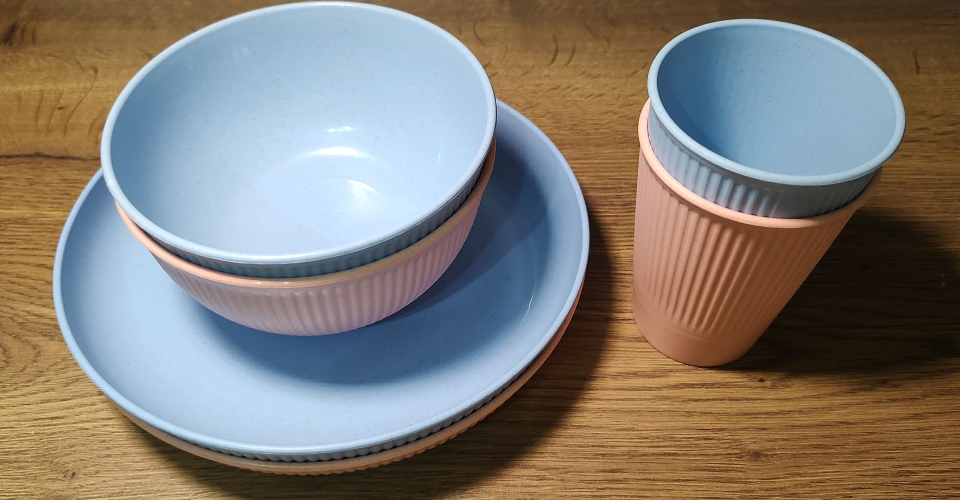 POTISTO® Camping Dinnerware Set for 2, 6-Piece Unbreakable Colorful ...