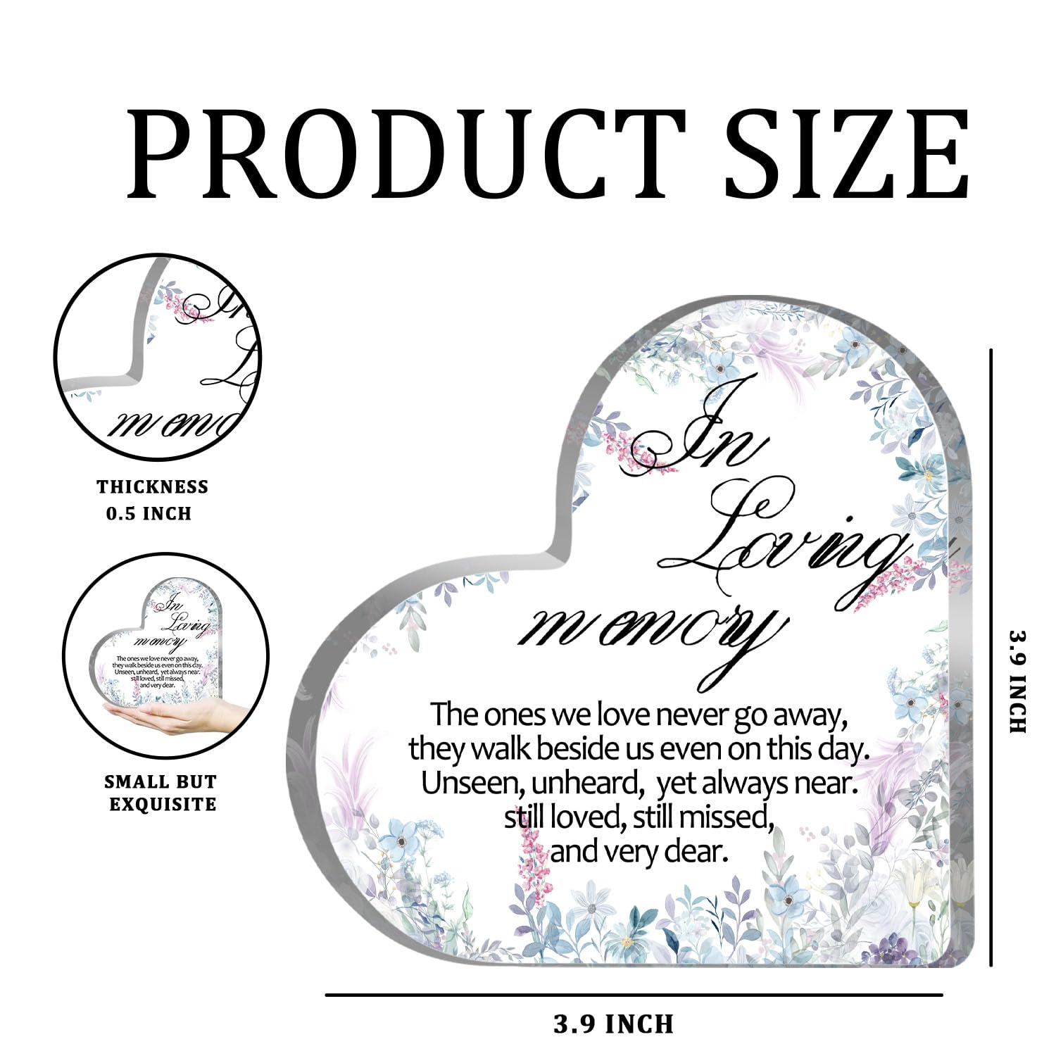 Snapklik.com : Sympathy Gifts For Loss Loved One, Heart Shape Acrylic ...