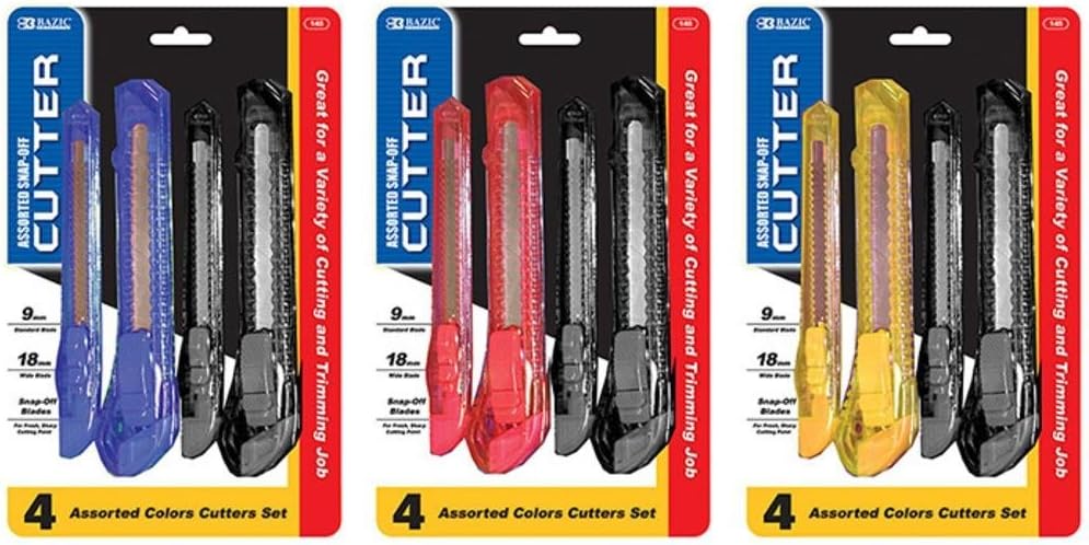 Amazon.com : BAZIC Jumbo & Mini Multipurpose Cutter (4/Pack) : Paper ...