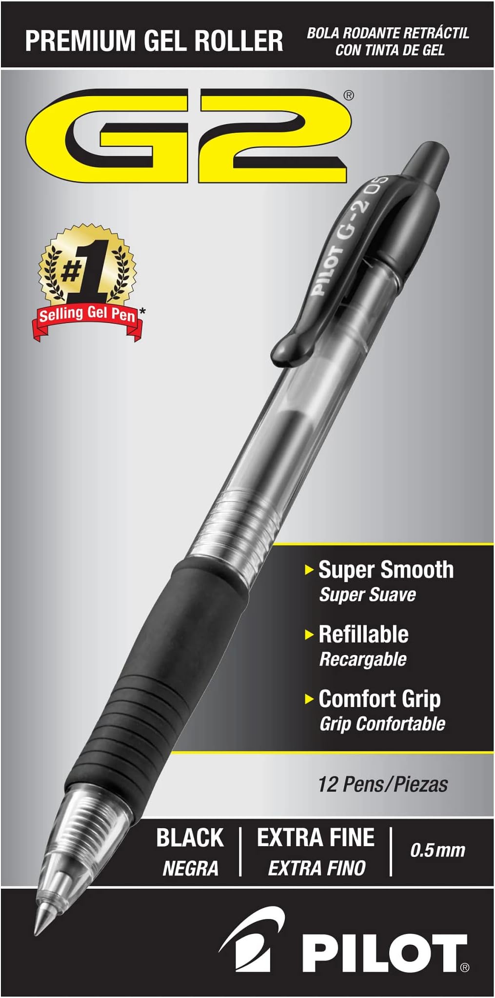 Dr. Grip Roller Ball Retractable Gel Pen, Black Ink, Fine, Sold as 1 ...