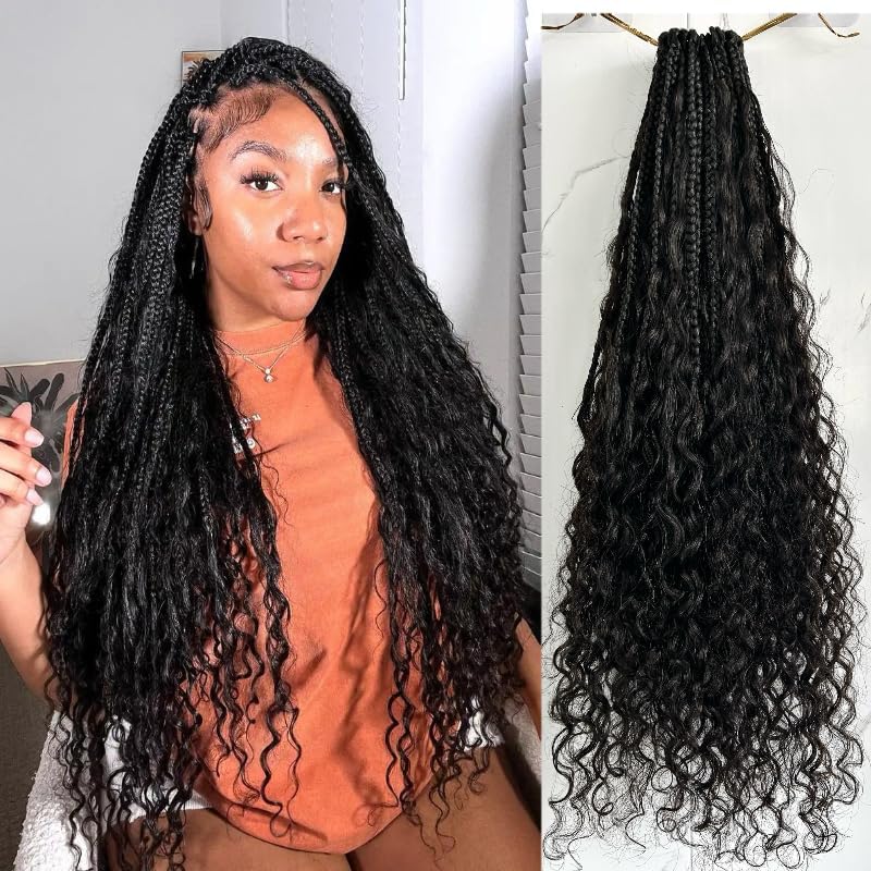 Amazon.com : 14 Inch Ginger Boho Crochet Braids 7Packs Goddess Box ...