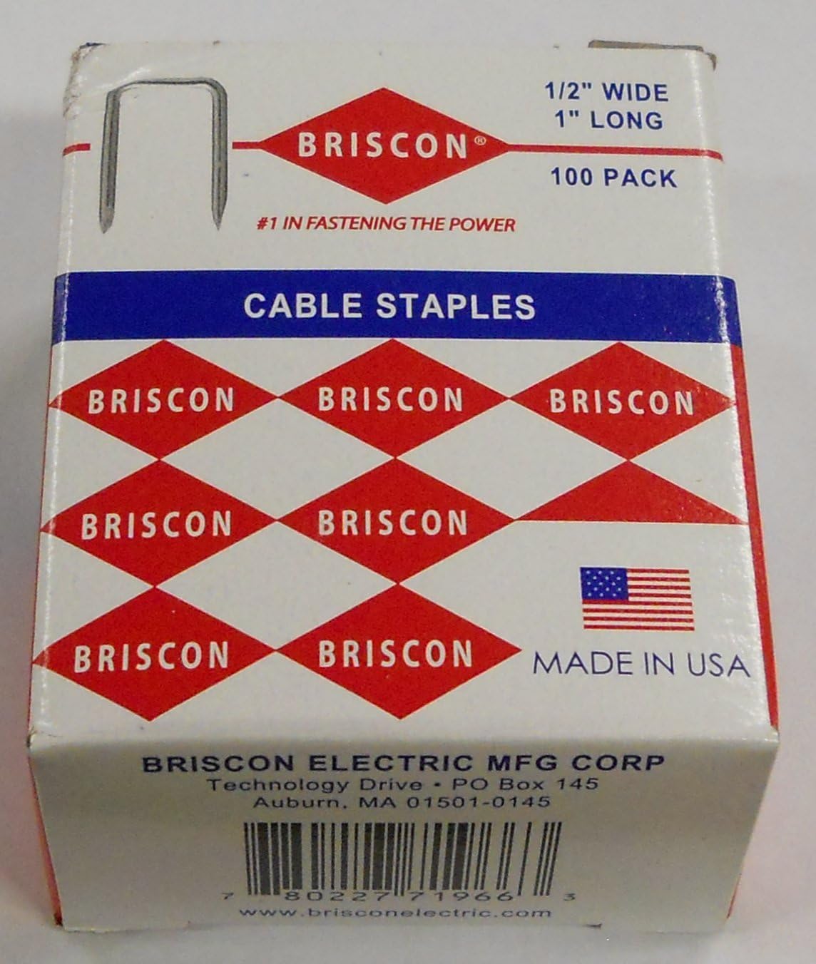 Briscon SN-40-B-100 NM Cable Staples 100pk 1/2"x1" - Amazon.com