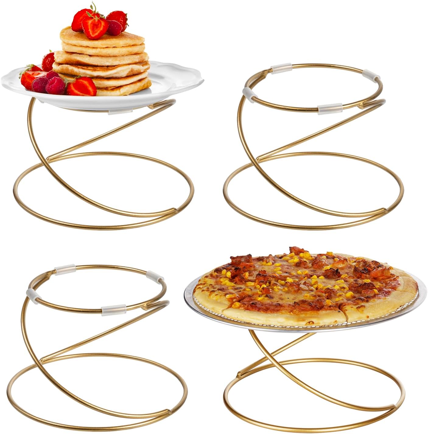 Amazon.com | MyGift Modern Gold Tone Metal Wire Spiral Pizza Pan ...