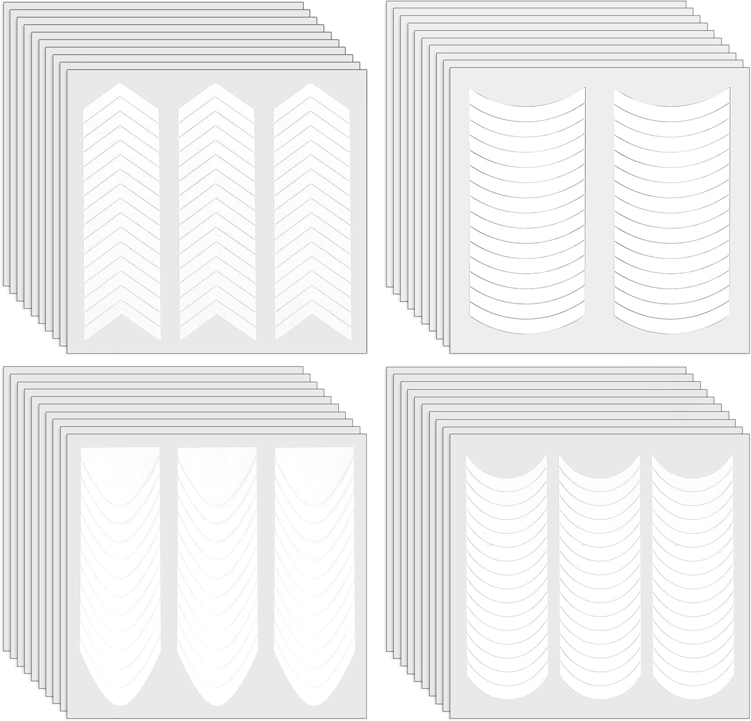Amazon.com: 40 Sheets French Tip Nail Stickers Self-Adhesive French ...